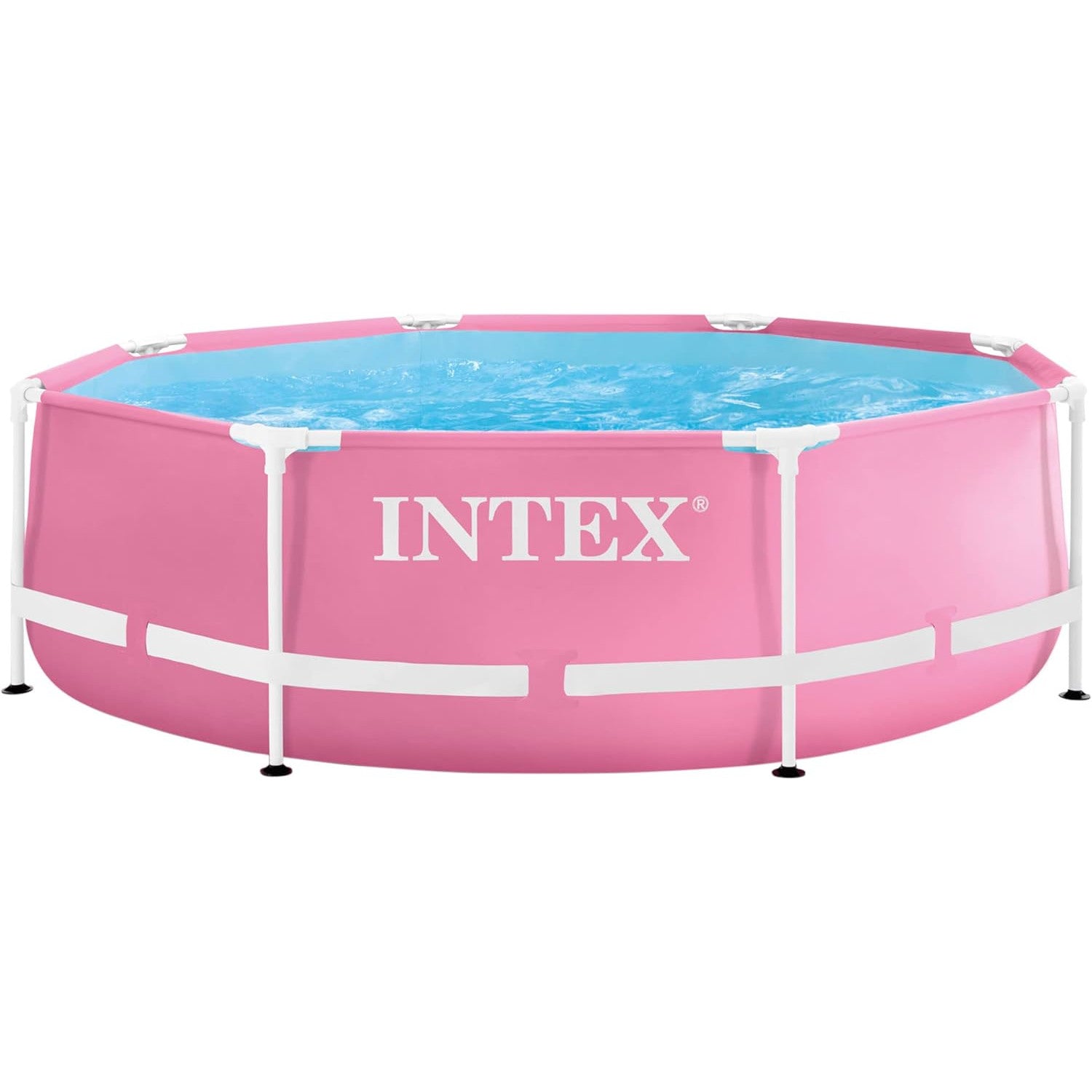 Intex Pink Metal Frame Pool 244x76cm inkl. Filterpumpe